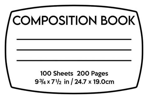 Composition Sublimation Notebooks Book Cover Template Composition