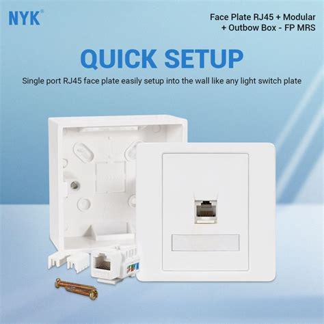 Jual Face Plate Rj45 Nyk Modular Outbow Box Fp Mrs 1 Set Shopee