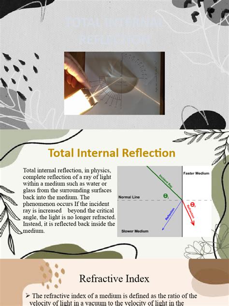 Total Internal Reflection Pdf Refraction Reflection Physics