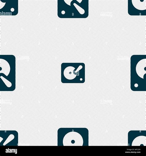 Hard Disk Icon Sign Seamless Pattern With Geometric Texture Vector Illustration Stock Vector