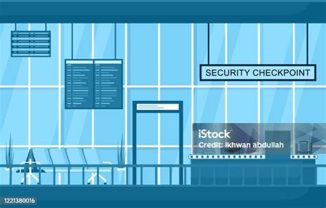 공항 비행기 터미널 게이트 도착 출발 홀 인테리어 플랫 일러스트 0명에 대한 스톡 벡터 아트 및 기타 이미지 0명 가방 게이트 Istock