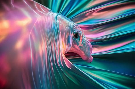 Iridescent Pattern With Dreamy Spectrum Of Colors Premium Ai