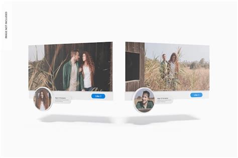 노트북 소셜 미디어 프로필 화면 모형 오른쪽 및 왼쪽 보기 프리미엄 Psd 파일