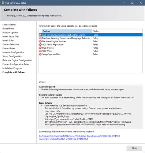 Windows SQL Server Installation Failing Due To Software Restriction Policy But No Policy