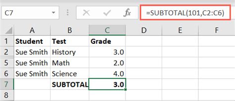 how to use the subtotal function in microsoft excel
