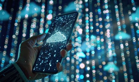 Hand Holding A Smartphone Displaying Cloud Storage Options Against A