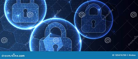 Secure Digital Space Virtual Confidential Programming Protection Stock Vector Illustration