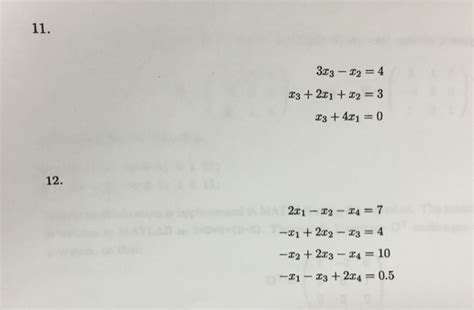 Solved Writing A System Of Linear Equations In Matrix Form