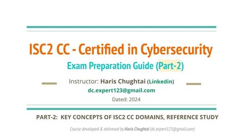 Isc2 Cc Course Certified In Cybersecurity Part 2pdf