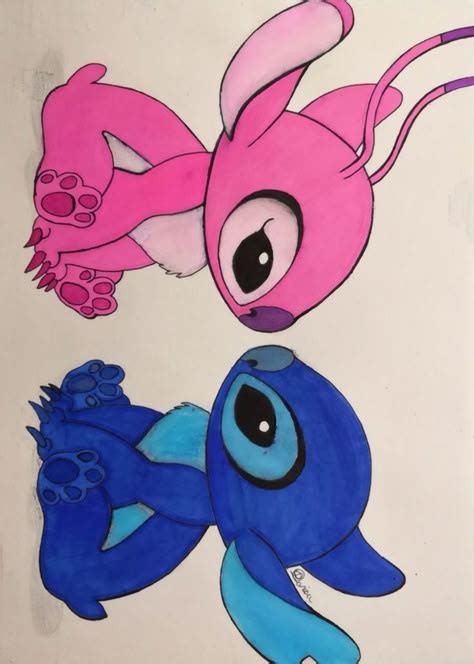 Stitch And Angel Drawing Easy