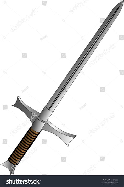 Crusader Sword Vector 4427332 Shutterstock