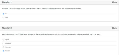 Solved Bayesian Decision Theory Applies Expected Utility