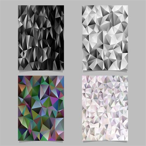 Premium Vector Abstract Triangle Tile Mosaic Flyer Template Set