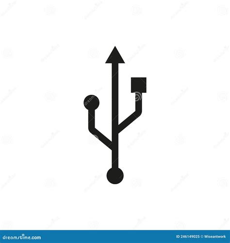 Usb Icon Usb Symbol Port For Connection Data Hub Plug Connector