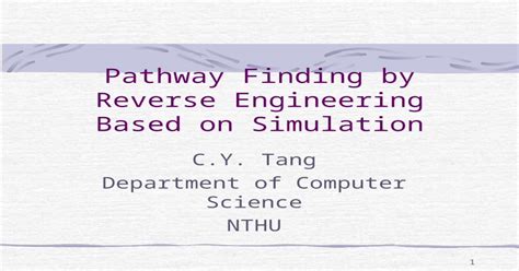 Ppt Pathway Finding By Reverse Engineering Based On Simulation Dokumentips