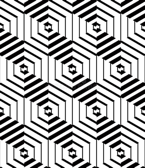 Illusive Continuous Monochrome Pattern Decorative Abstract Back Stock Vector Illustration Of