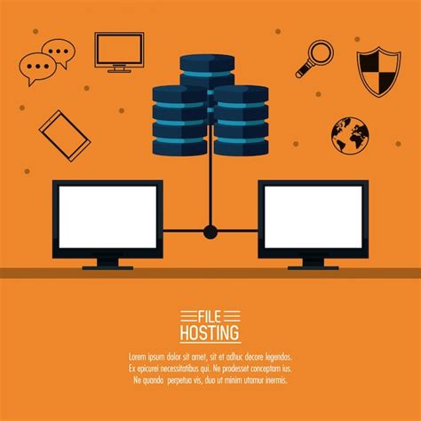Premium Vector File Hosting Technology Illustration