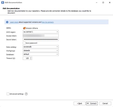 Amazon Athena Support Dataedo Documentation