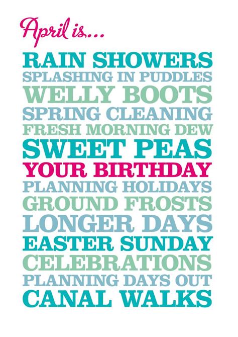 April Typographical Birthday Card Thortful