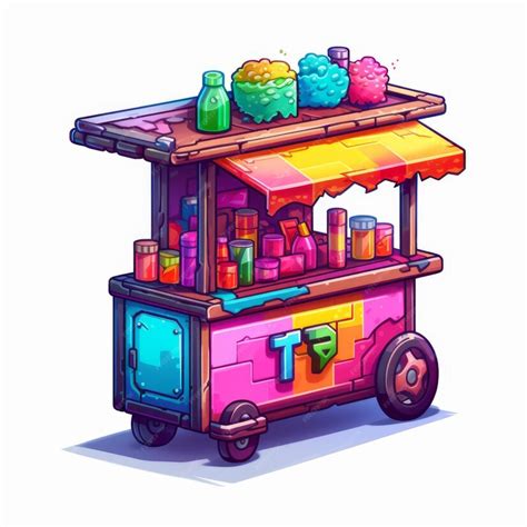 Premium Ai Image Pixel Art Cart With Vibrant Colors By Pixelplantmaster