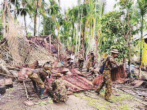 ဆိုင်ကလုန်းမုန်တိုင်း မိုခါmocha ဝင်ရောက်တိုက်ခတ်မှုကြောင့် ပျက်စီးမ