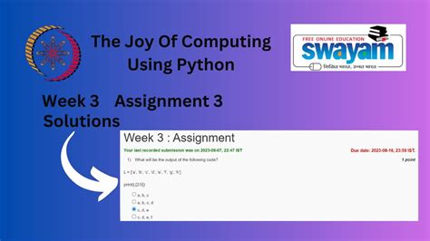 The Joy Of Computing Using Python Week 3 Assignment 3 Solution Nptel