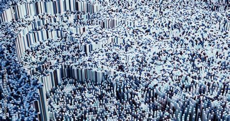 3d Render Of Colorful Micro Hexagons In A Random Pattern Grid Big Data Or Artificial