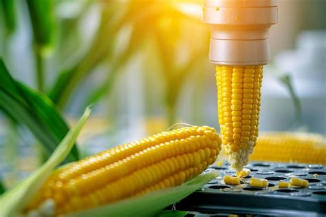Genetically Modified Production Of Sweet Corn Cobs Premium Ai