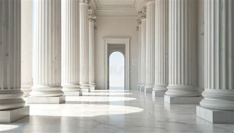 Classical Architecture Design Row Of Ancient Roman White Marble