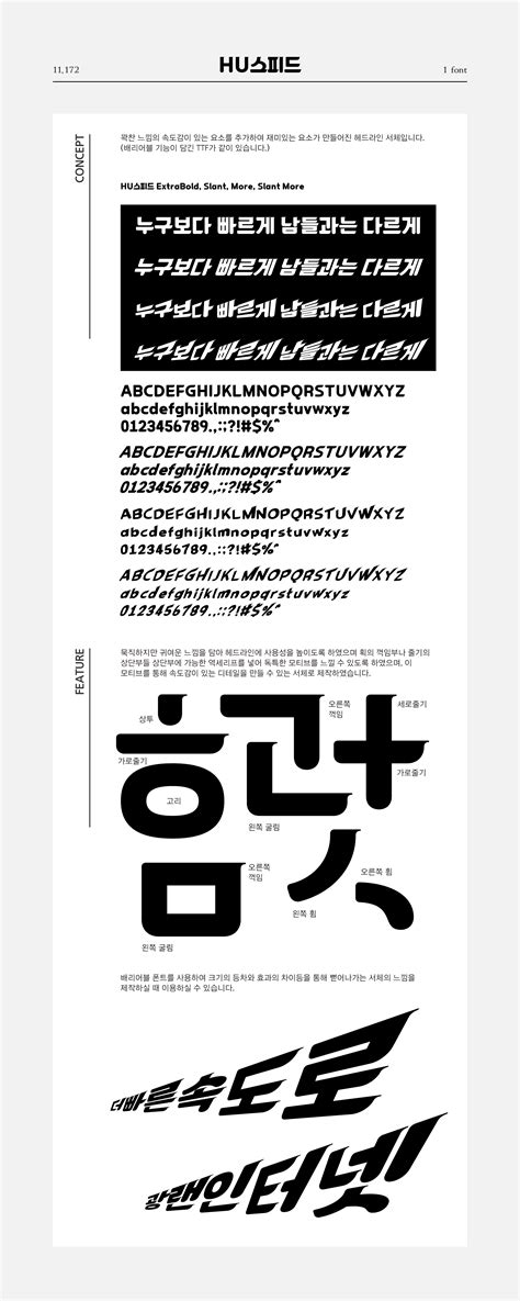 Hu스피드 헤움디자인 아웃라인 폰트