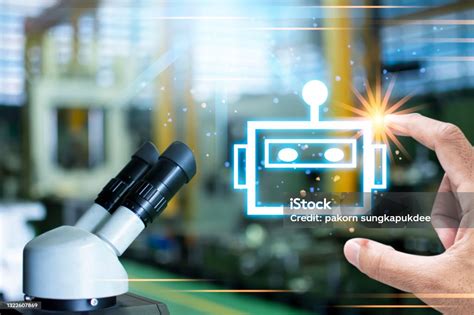 로봇 Ai 기계와 손 잡고 로봇 엔지니어 공장 검사 컴퓨터 제어 산업 에서 금속 작업 제어에 산업에서 생산 엔지니어 Stem 주제에 대한 스톡 사진 및 기타 이미지 Istock