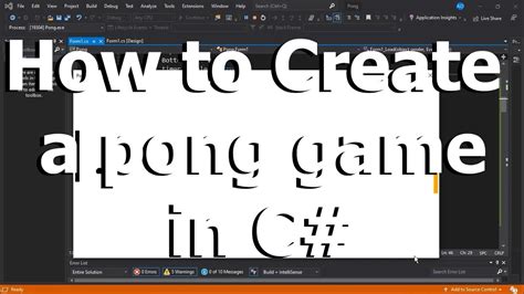 How To Create A Pong Game In C Youtube