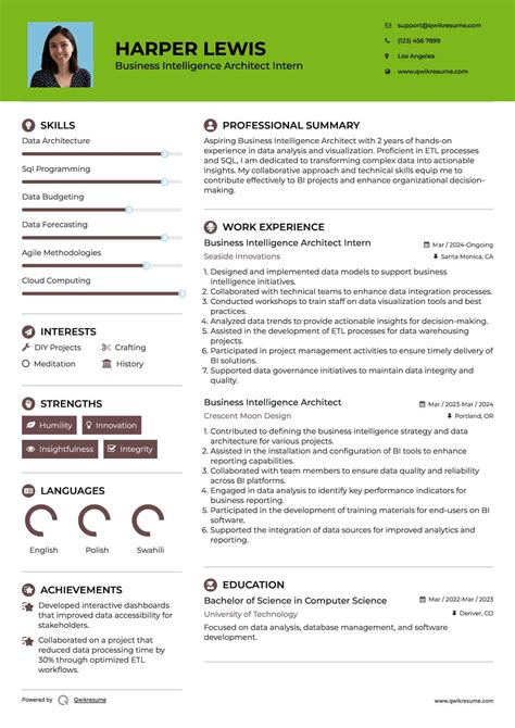 10 Business Intelligence Architect Resume Samples And Templates For 2025