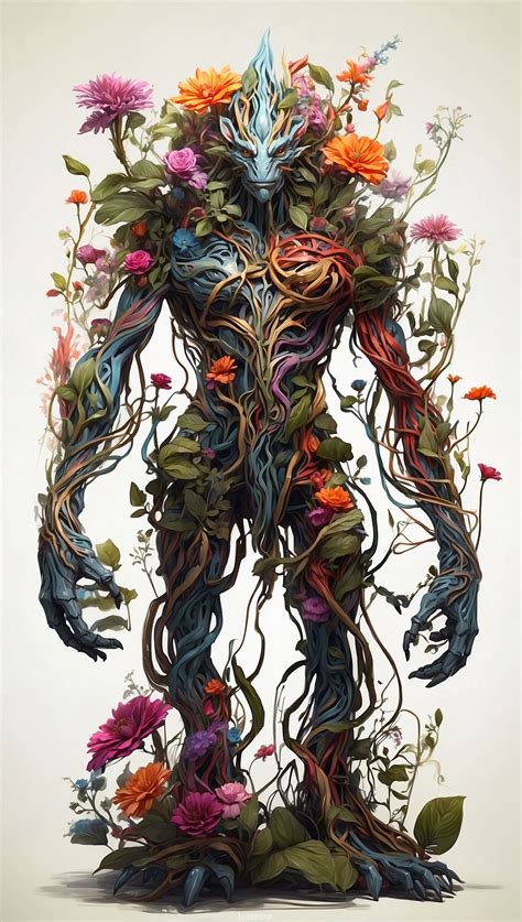 Fantasy Humanoid Monster Concept Art Plant Humanoid Vine Monster