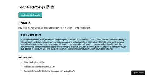 Editorjs Drag Drop Examples Codesandbox