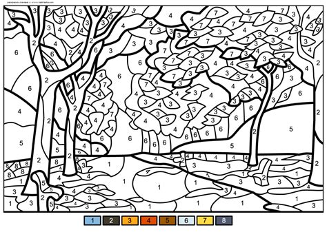 Раскраска по номерам природа 80 фото