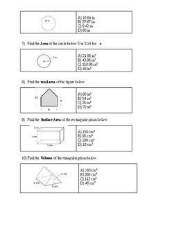 Geometry Quiz By Mr Gallos Binder TPT
