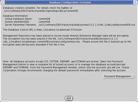 Creating And Configuring An Oracle 11g Database