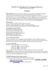 CS112 Syllabus Pdf CAS CS 112 Introduction To Computer Science II