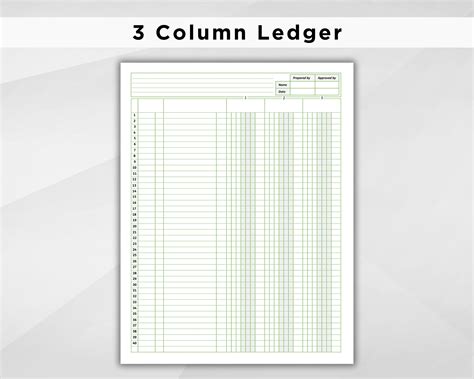 Accounting Ledger 2 6 Columns Ledger Columnar Paper Digital Ledger Paper Printable Pdf