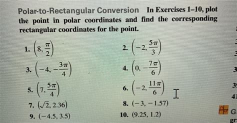 Solved Polar To Rectangular Conversion In Exercises Chegg Com
