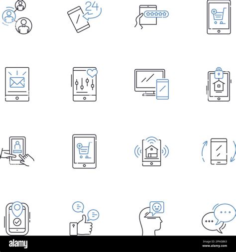 High Tech Tool Line Icons Collection Innovation Futuristic Robotics Artificial Intelligence