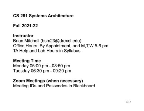 Cs281 2122fa Introduction Cs 281 Systems Architecture Fall 2021
