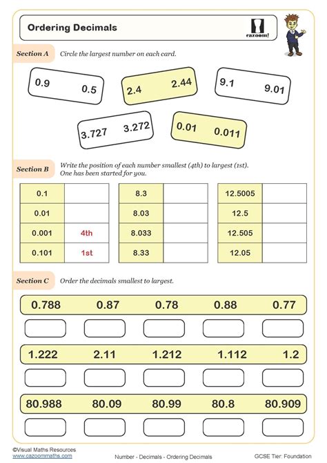 Ordering Decimals Worksheet Printable Pdf Ordering Decimals Worksheet