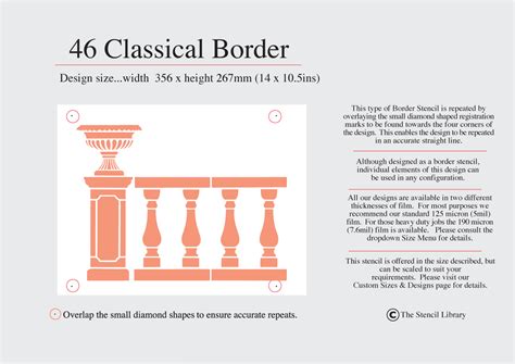 47 46 CLASSICAL BORDER Stencil Library