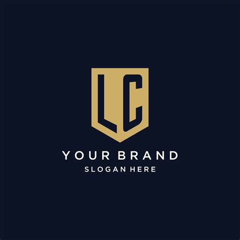 Lc Monogram Initials Logo Design With Shield Icon 15444567 Vector Art At Vecteezy