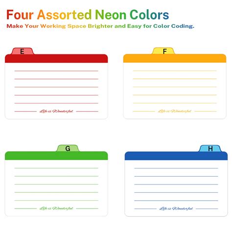 Neando 3 X 5 Inches Index Card Dividers Alphabetical Tabbed Index Cards Guides