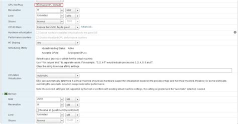 Virtualization Sysadmin Enabling The VMware VSphere Hot Plug CPU Hot