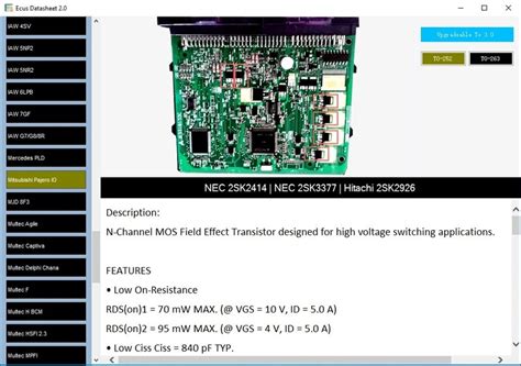 자동차 Ecu용 전자 부품 및 추가 정보 포함 Ecus 데이터 시트 20 Ecu 수리 소프트웨어 Pcb 회로도 자동차 수리 도구
