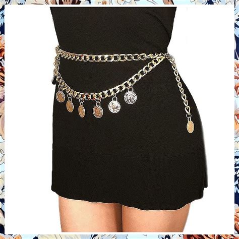 Victray Gold Coin Waist Chain Beach Belly Body Chains Party Rave Body